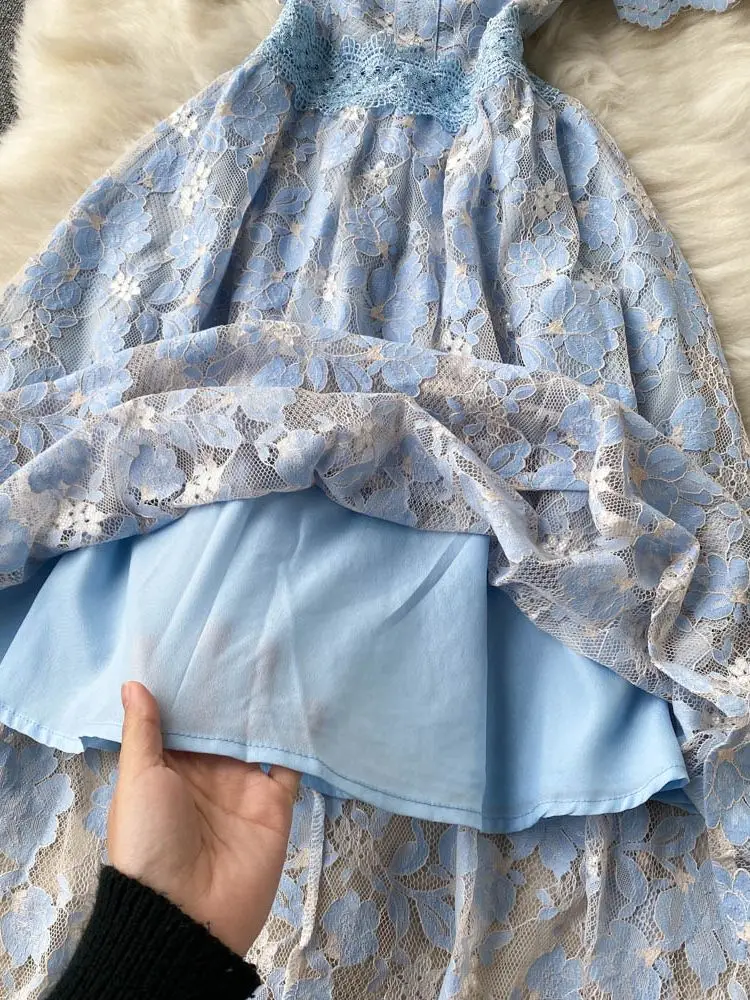 Blue Lace Summer Dress