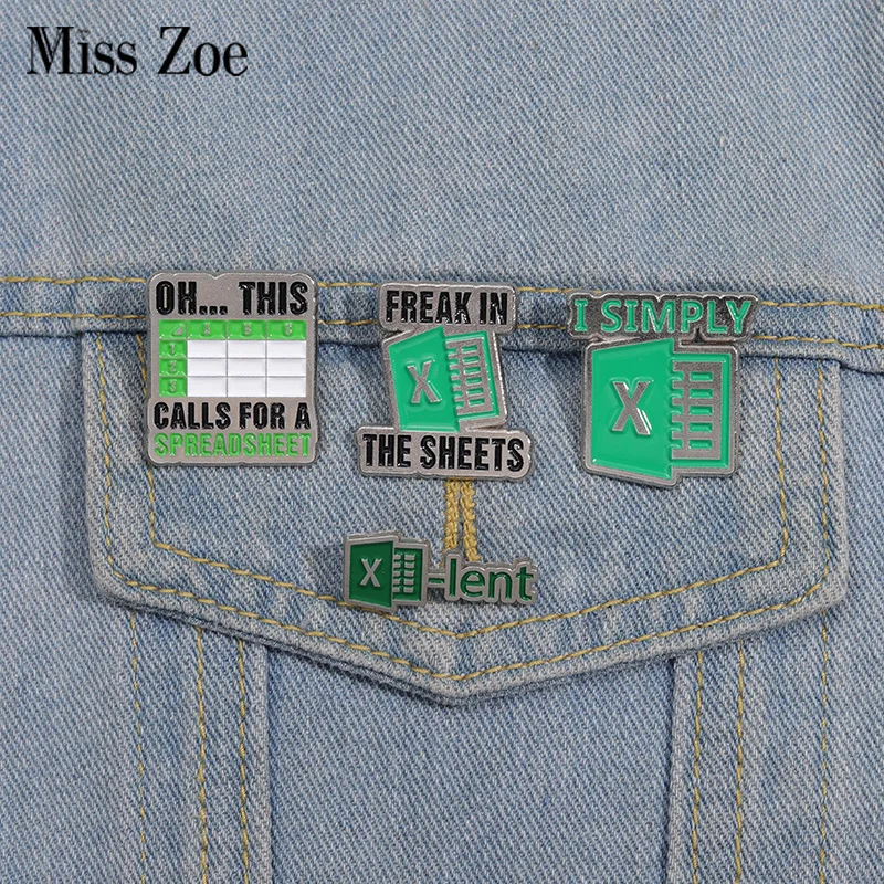 Excel-Sheet-Enamel-Pins-FREAK-IN-THE-SHEETS-Metal-Brooches-Fashion ...