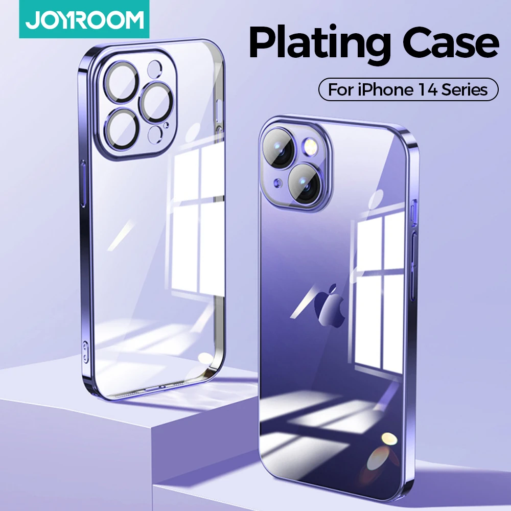Joyroom Plating Phone Case For iPhone 14 13 12 Pro Max Soft TPU Clear Case Shockproof with Lens ...