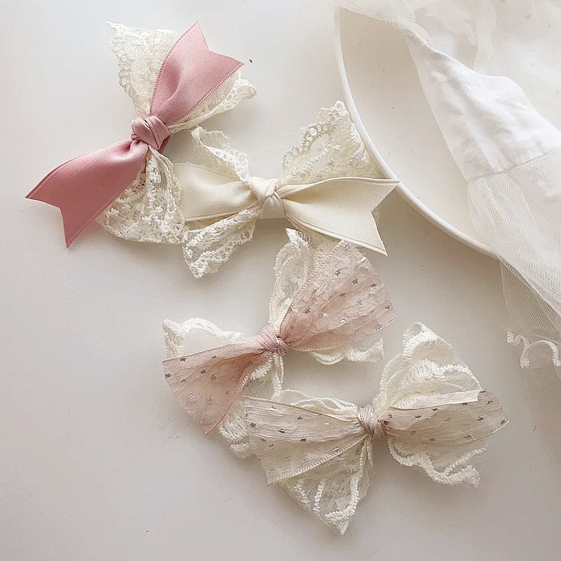 Baby-Girl-Princess-Lace-Ribbon-Bow-Children-Lolita-Headwear-Top-Clip ...