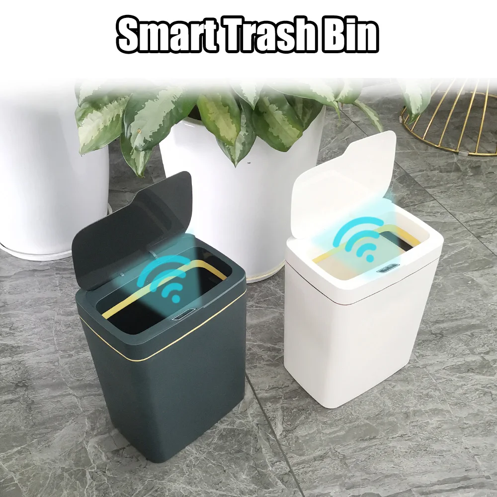 Smart-Trash-Can-With-Lid-Garbage-Bin-18L-Smart-Home-Touchless-Smart ...