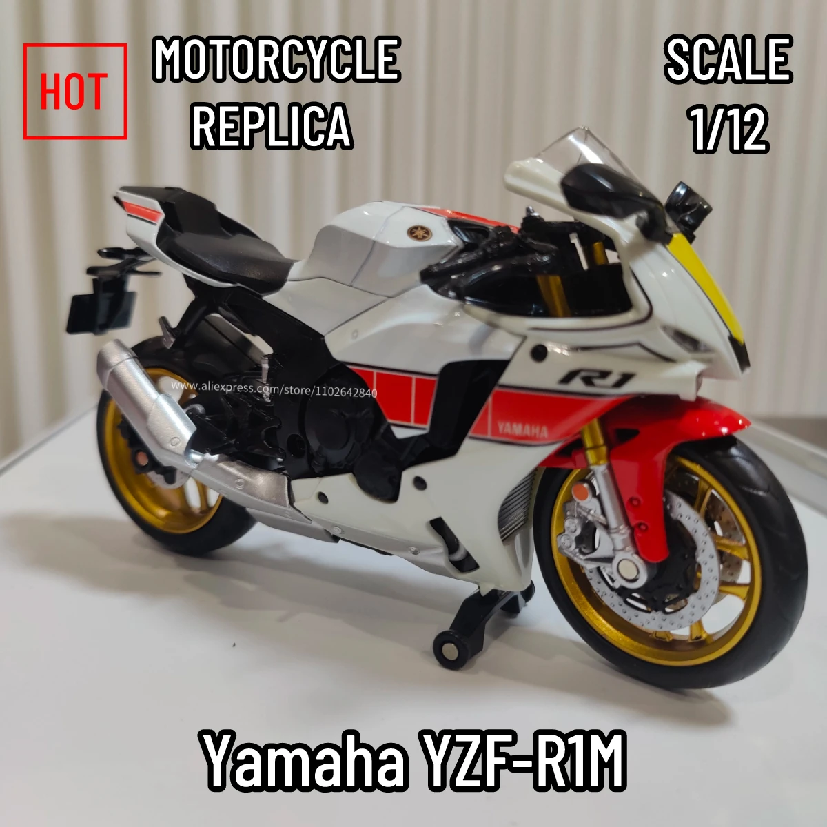 1-12-Yamaha-YZF-R1M-Replica-Motorcycle-Model-Motor-Rider-Souvenir-Mini ...