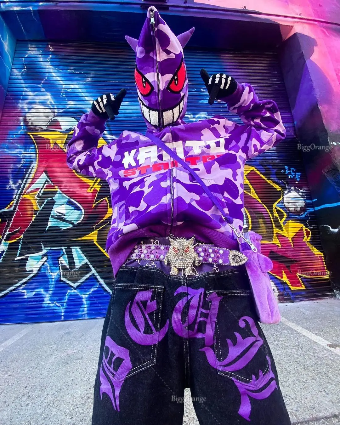 Oversized Demon hoodies Men Letter Print Streetwear High Quality Zip Hoodie Vintage High Street ...