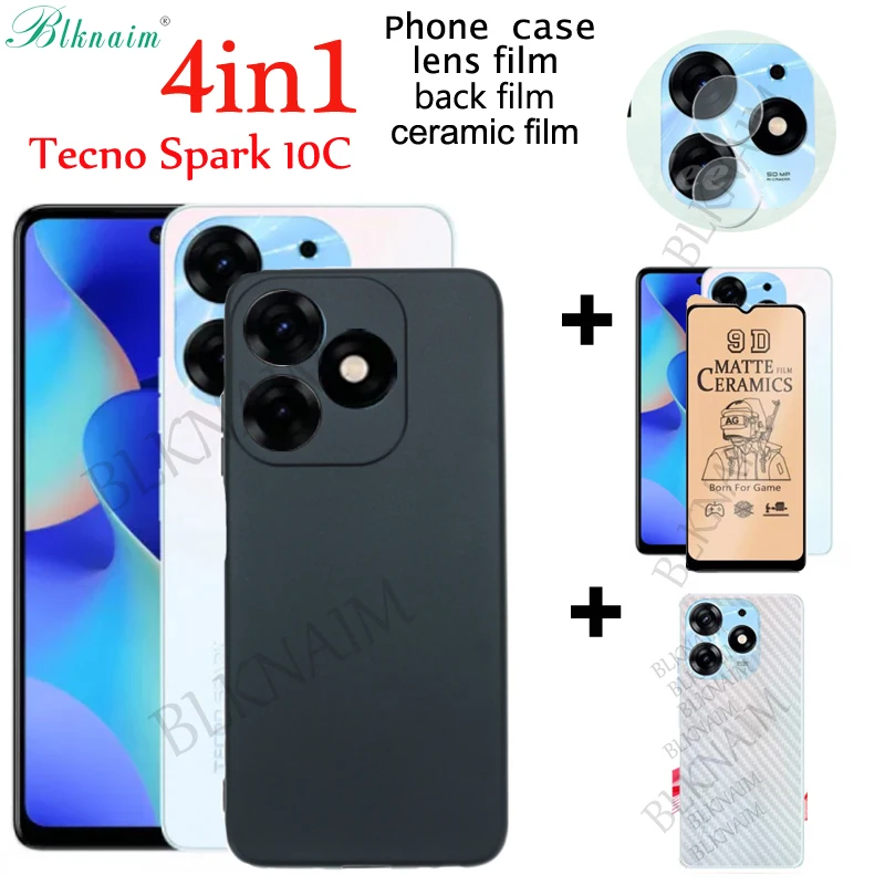 BLKNAIM-4in1-For-TECNO-Spark-10C-Phone-Case-Soft-Silicone-Phone-Case ...