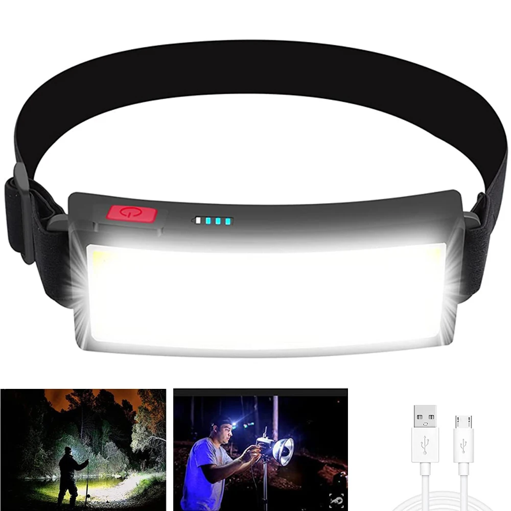 Portable-COB-Headlights-Outdoor-LED-Headlight-with-Built-in-Battery-USB ...