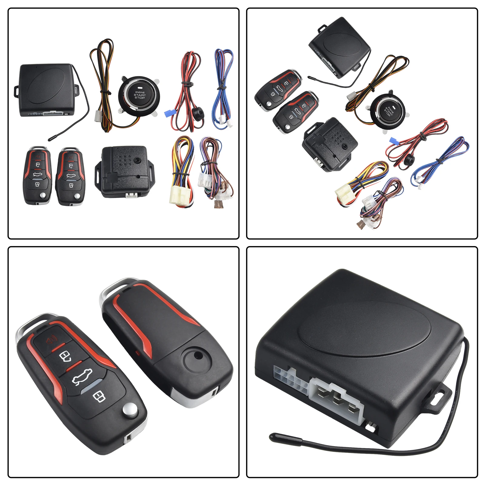 Car-Alarm-With-Autostart-Push-Button-Auto-Stop-Keyless-Entry-System ...