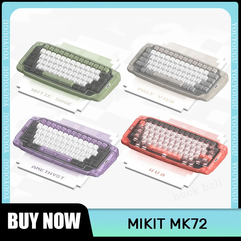 Mikit-Mk72-Mechanical-Keyboards-Kit-Wireless-Pixel-Keyboard-3-Mode-2-4g ...