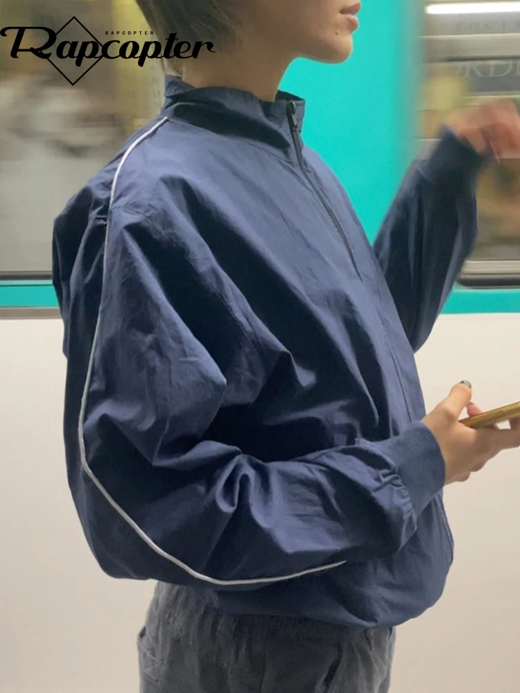 Blue Jacket Streetwear | Vintage Jacket Stripe | Blue Jackets Vintage ...