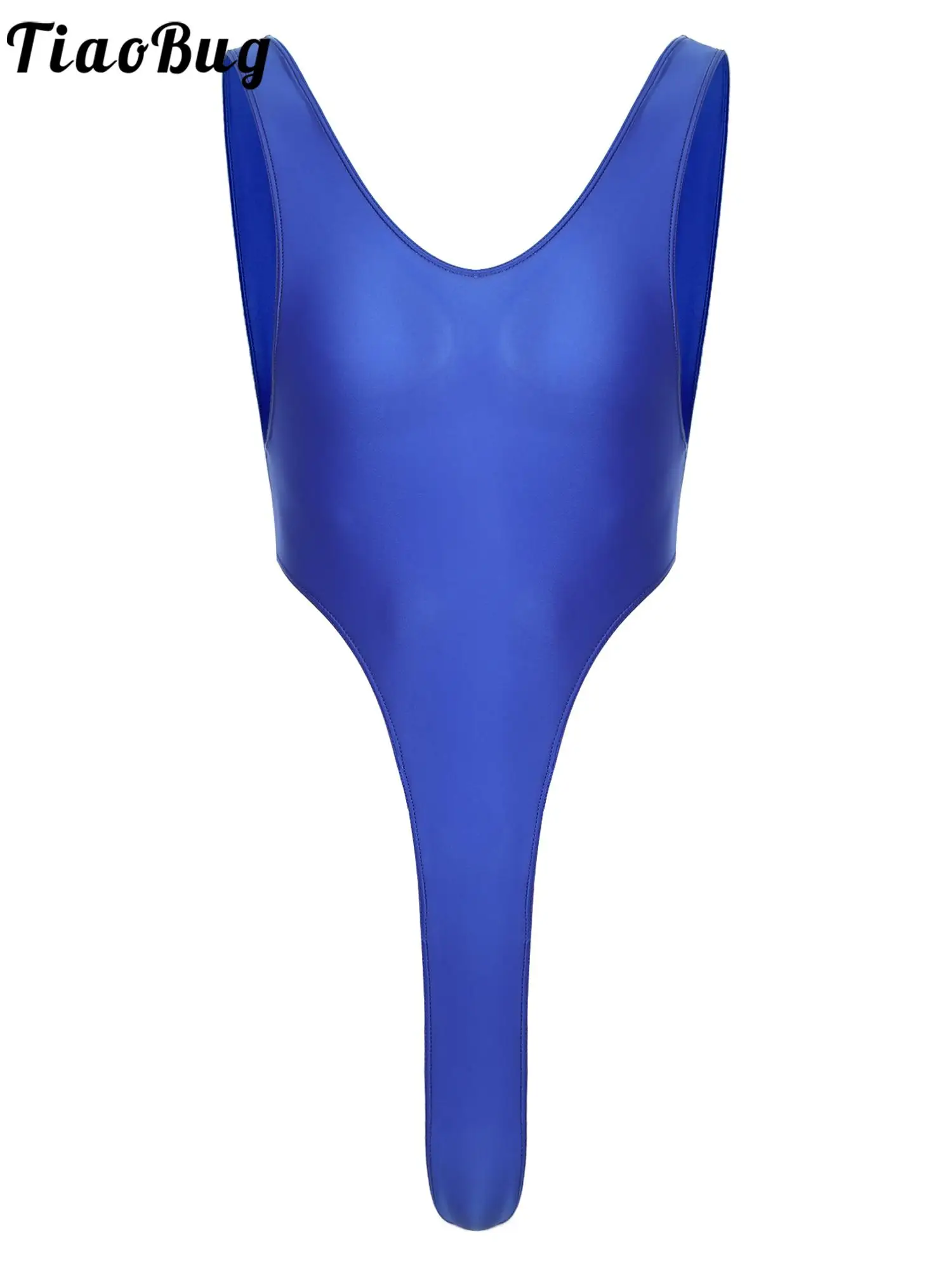 Mens-Solid-Color-Swimsuit-Glossy-Backless-High-Cut-Dance-Yoga-Bodysuit ...