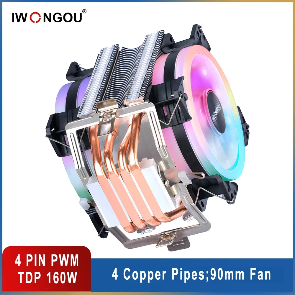 Air-Cooler-x99-4-Heatpipes-Radiator-IWONGOU-4pin-PWM-Cooling-CPU-3pin ...