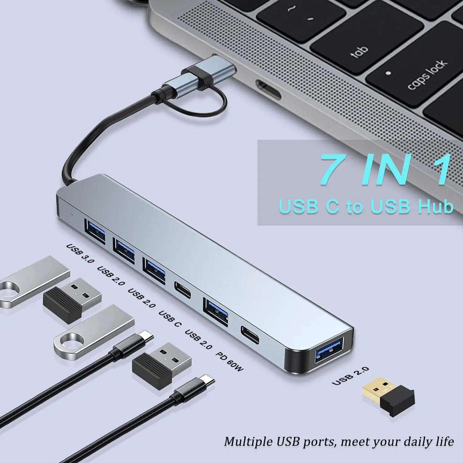 7-in-1-USB-C-HUB-Type-C-Splitter-Thunderbolt-3-Docking-Station-Laptop ...