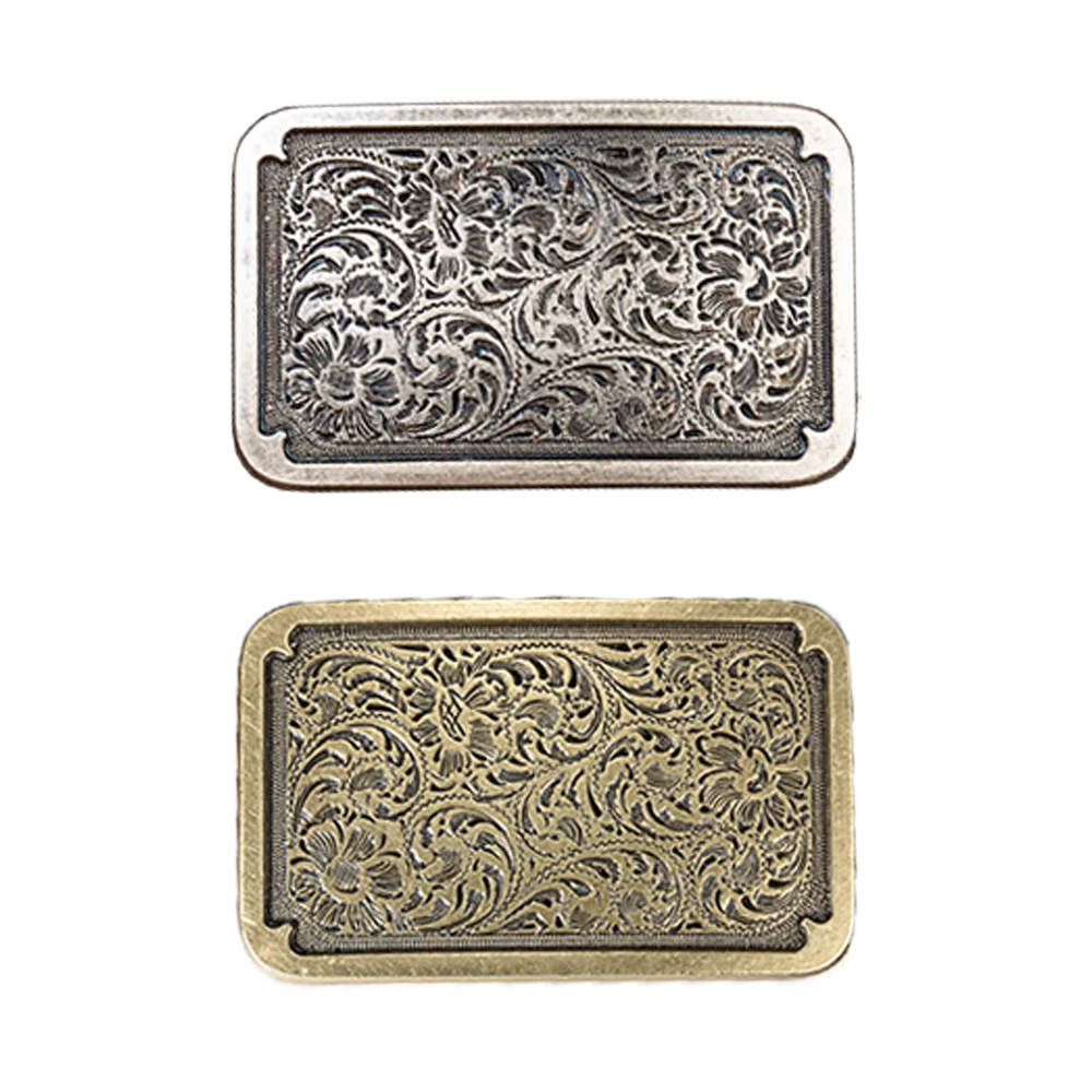 1 square pattern carved buckle, the trend of western simple novelty ...