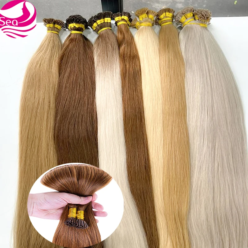 I Tip Human Hair Extensions 50g Straight Fusion Hair 30Inch Keratin ...