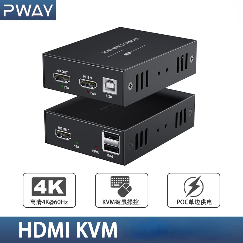 No-Delay-Uncompressed-Network-USB-2-0-KVM-Extender-RJ45-Ports-4K-HDMI ...