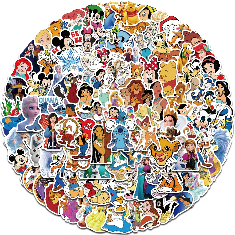 50-100pcs-Disney-Mix-Cartoon-Micky-Princess-Stickers-Graffiti-Decals ...