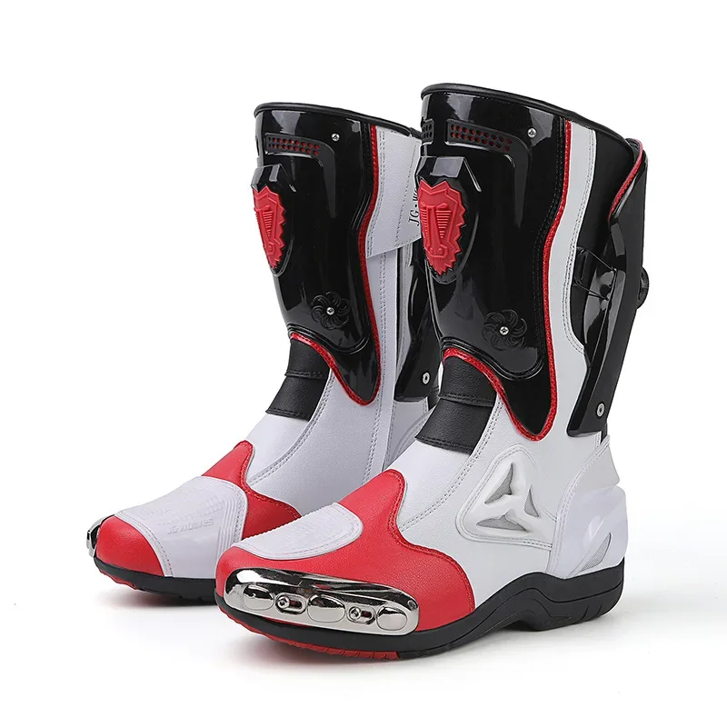 Botas de Motocross de cuero JG-Wolf, botas antideslizantes para ...