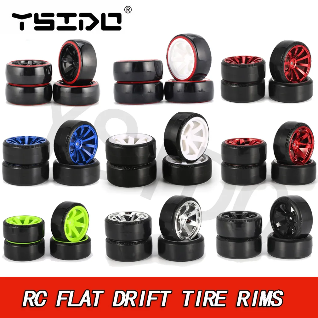 YSIDO-4PCS-1-10-RC-Drift-Cars-Wheel-hub-Hard-Pattern-Tyre-for-Tamiya ...