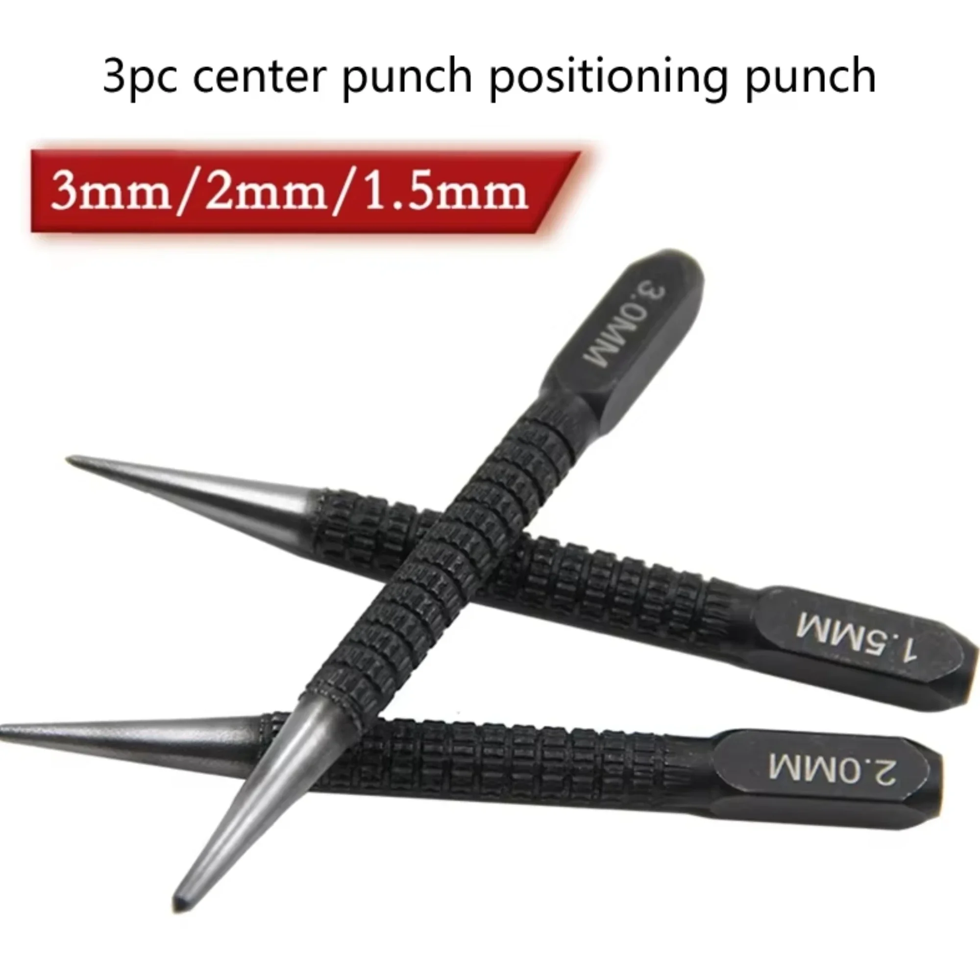 3PC-Center-Punch-Positioning-Punch-Drilling-Fixer-Black-Cylindrical ...