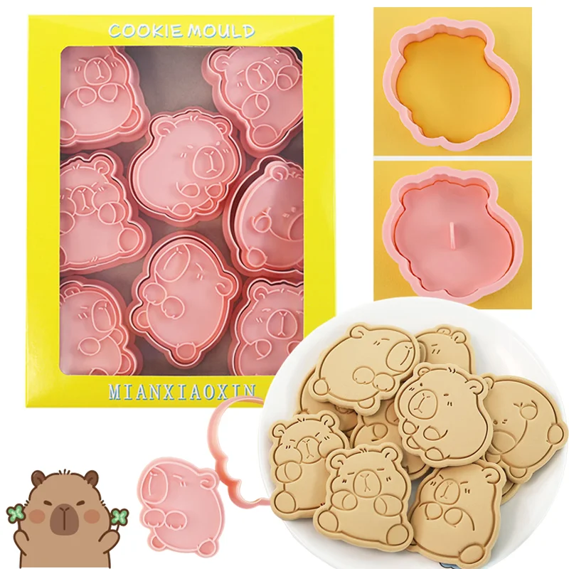 8pcs Capybara Cookie Cutters Mould Cartoon Pressable Biscuit Stamp DIY ...