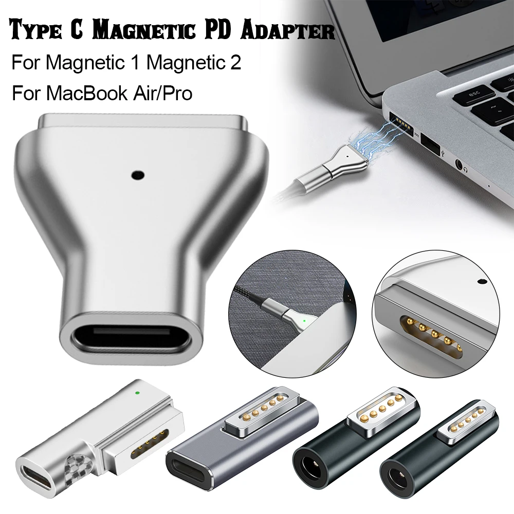 Type-C For Magnetic 2/1 Magnetic USB C Adapter Laptop PD Fast Charging ...