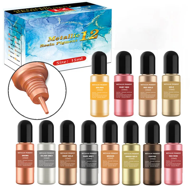 1 Set Epoxy Resin Pigment Kit Art Ink Alcohol Liquid Colorant Dye ...