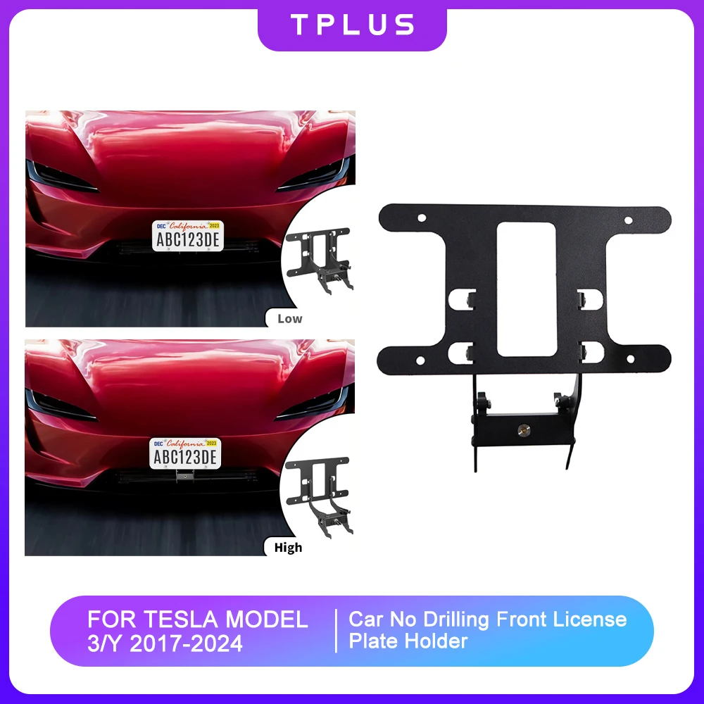 For-Tesla-Model-3-Y-2017-2024-Front-License-Plate-Holder-Mount-Anti ...