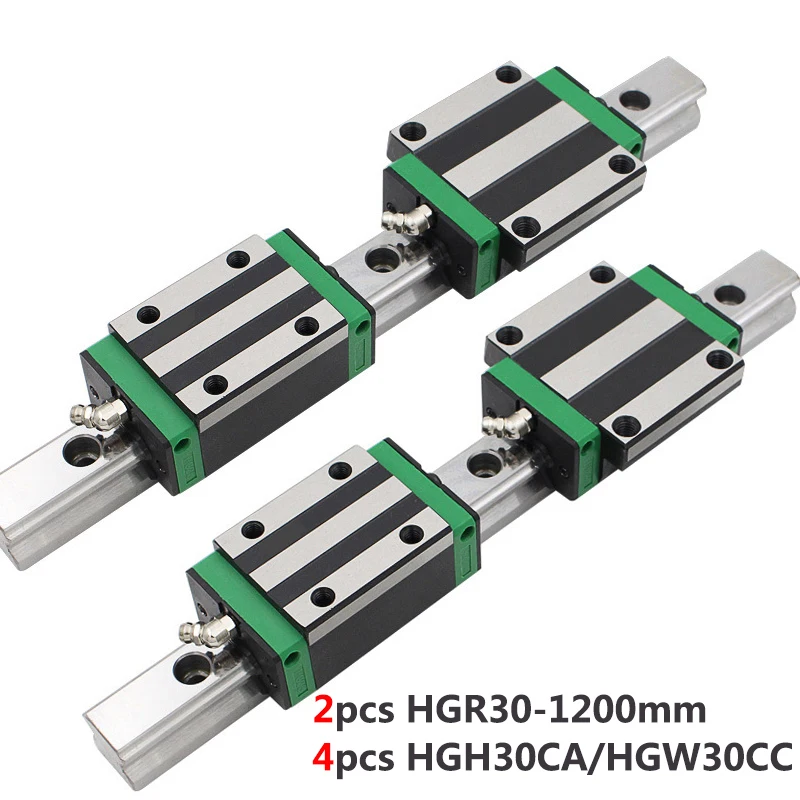 2pcs HGR Heavy Linear Guide Rails 1200mm HGR30 Slide 4pcs HGH30CA HGW30CC Block Square Carriages ...