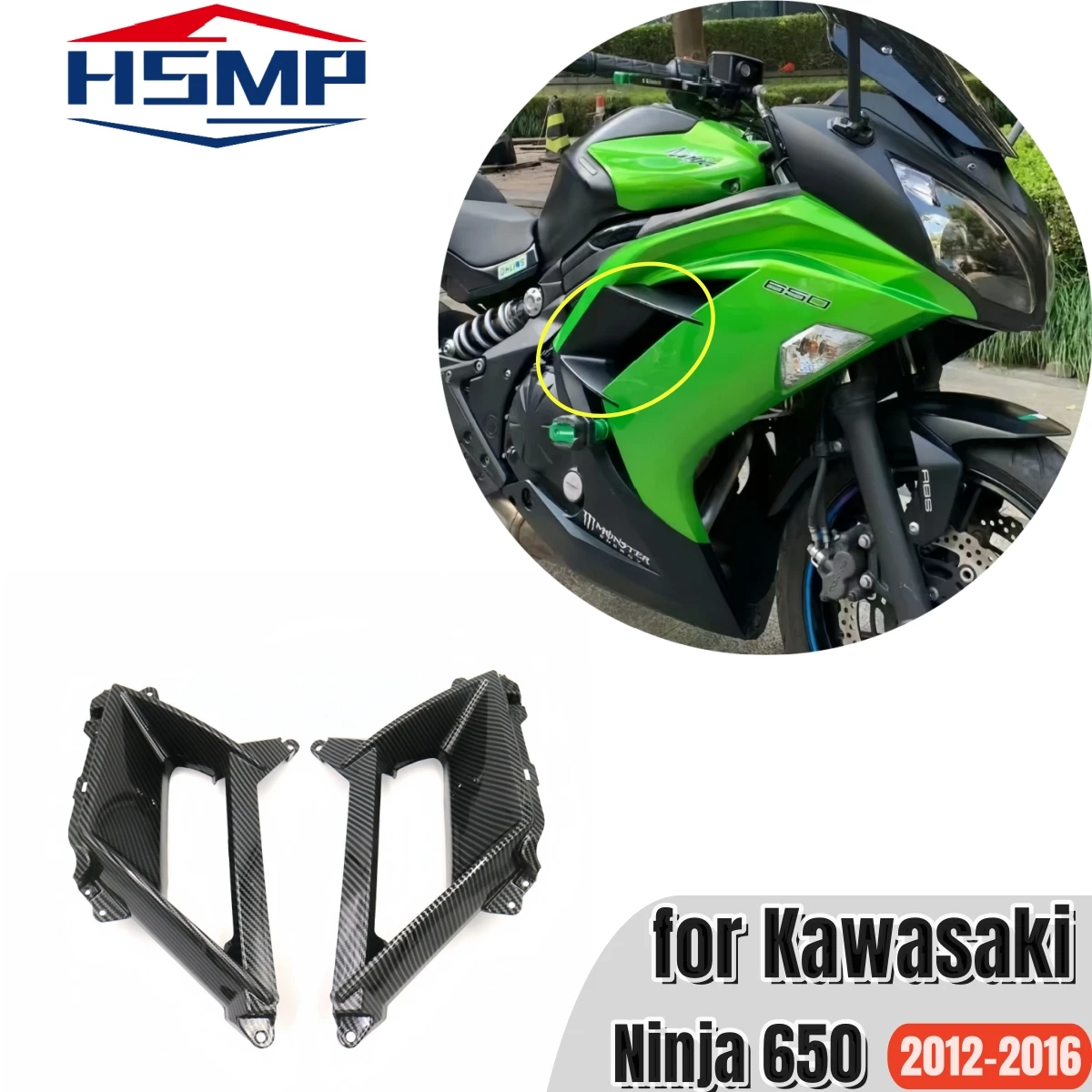 for-Kawasaki-Ninja-650-2012-2013-2016-motorcycle-front-side-air-intake ...