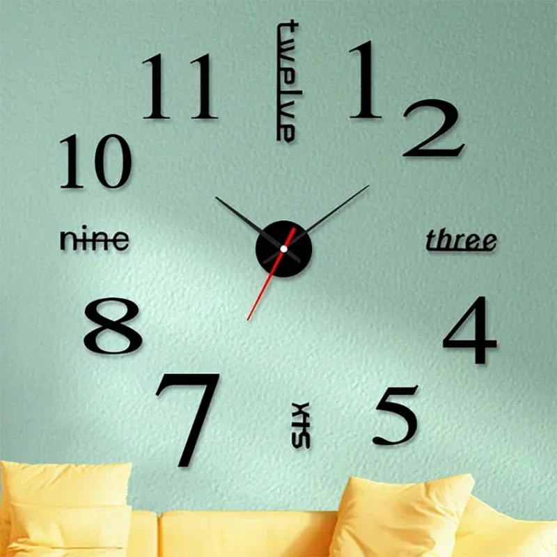 Modern-Large-Wall-Clocks-Acrylic-Mirror-Stickers-Quartz-Needle-Clock ...
