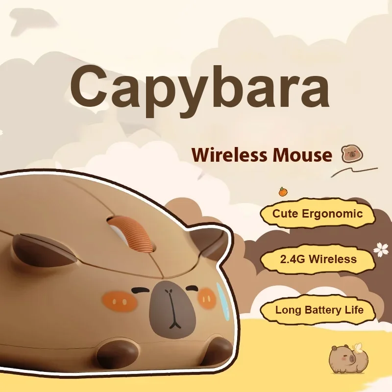 Wireless-Capybara-Mouse-2-4G-Lightweight-Optical-Cute-Cat-Esports-Mause ...