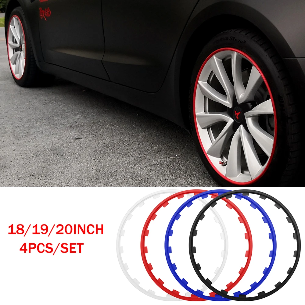 4pcs 18/19/20inch Car Vehicle Wheel Rims Protectors Decoration Strips ...