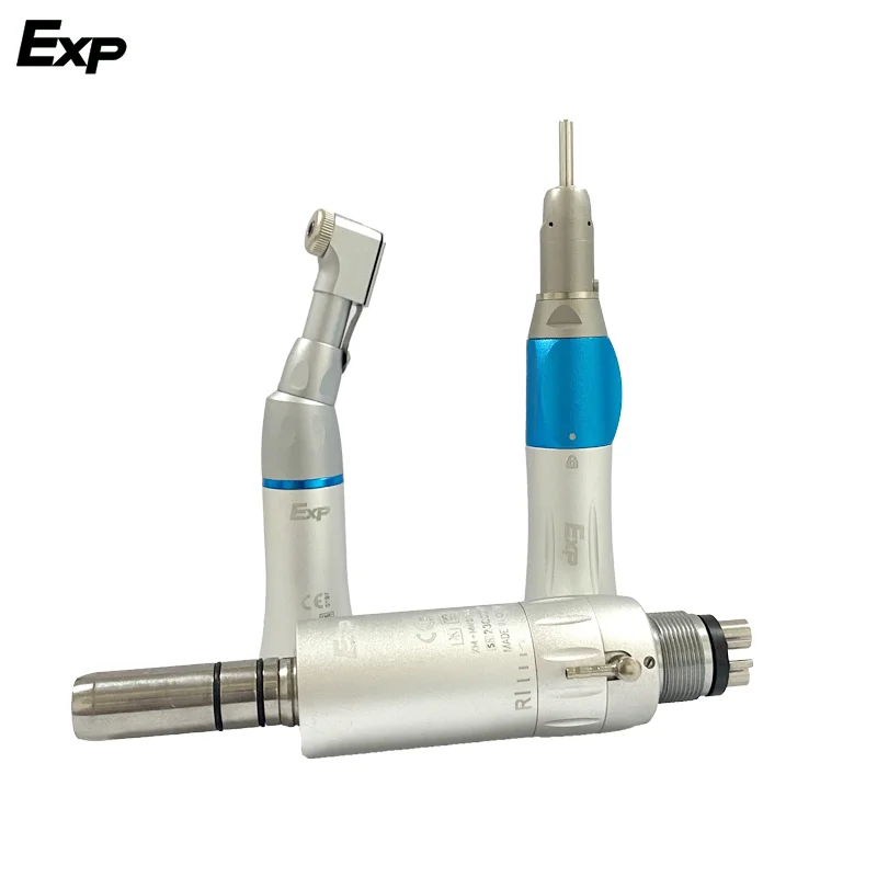 Exp Dental Low Speed Handpiece Contra Angle Straight 2/4 Hole Air Motor ...
