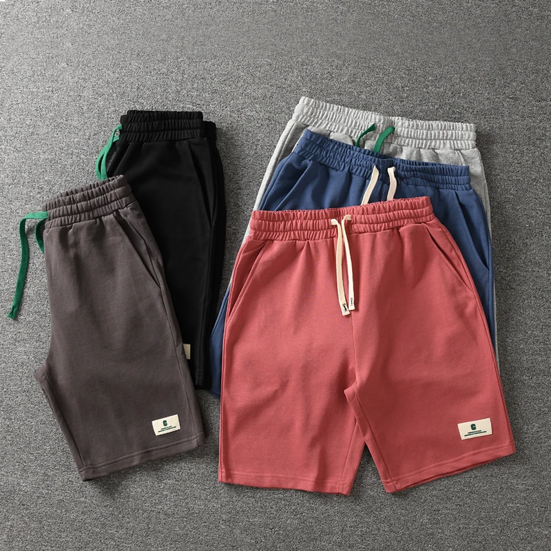 Summer-American-Retro-Terry-White-Patch-Shorts-Men-s-Fashion-Washed ...