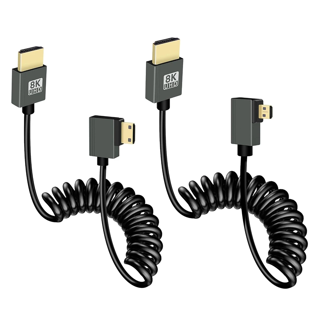 90-Degree-Mini-Micro-HDMI-compatible-Coiled-Cable-Support-3D-8K-Spring ...