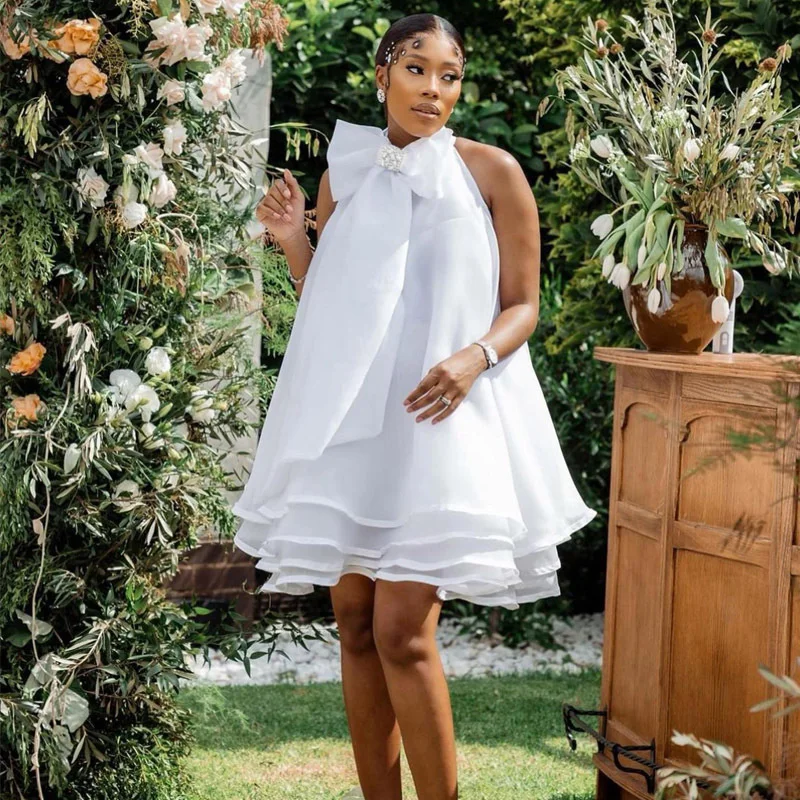 Kadın elbiseleri 2023 yaz yeni moda düz renk fırfır evaze elbise zarif ...