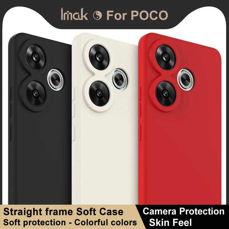 For-Xiaomi-POCO-F6-Case-IMAK-Thin-Soft-TPU-Straight-Frame-Back-Cover ...