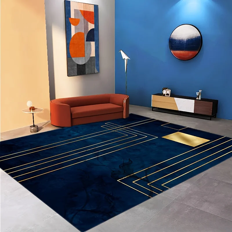 Striped-Blue-Carpet-for-Living-Room-Decoration-Home-Floor-Mat-Non-slip ...