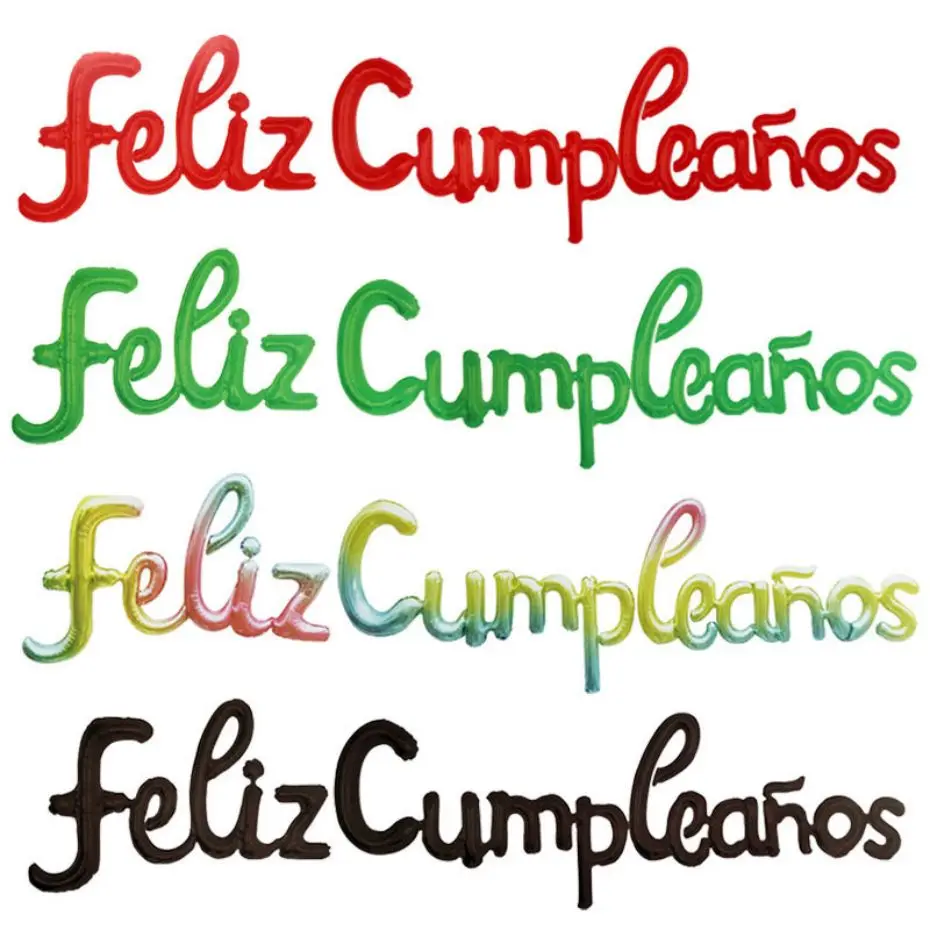 16inch Spanish Happy Birthday Letters Balloon Conjoined Alphabet Foil ...