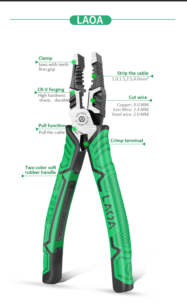 LAOA Needle Nose Pliers Hard Steel Wire Cutters Long Nose Wire ...