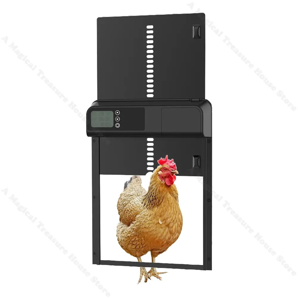 Chicken-Door-Automatic-Opener-with-Timer-Metal-Aluminum-LCD-Waterproof ...