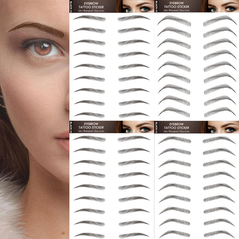 Water-based Hair-liked Eyebrow Tattoo Sticker Waterproof Long Lasting ...