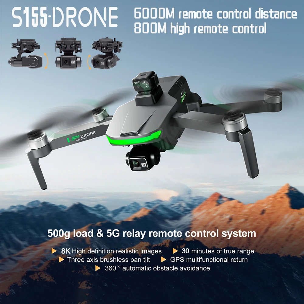 S155-GPS-Drone-4k-Profesional-8K-HD-Camera-3-Axis-Gimbal-Anti-Shake ...