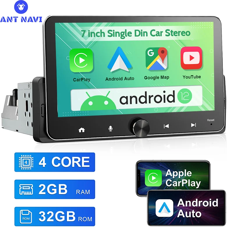 Android-7-inch-rotary-knob-car-radio-1-Din-CarPlay-Android-car ...