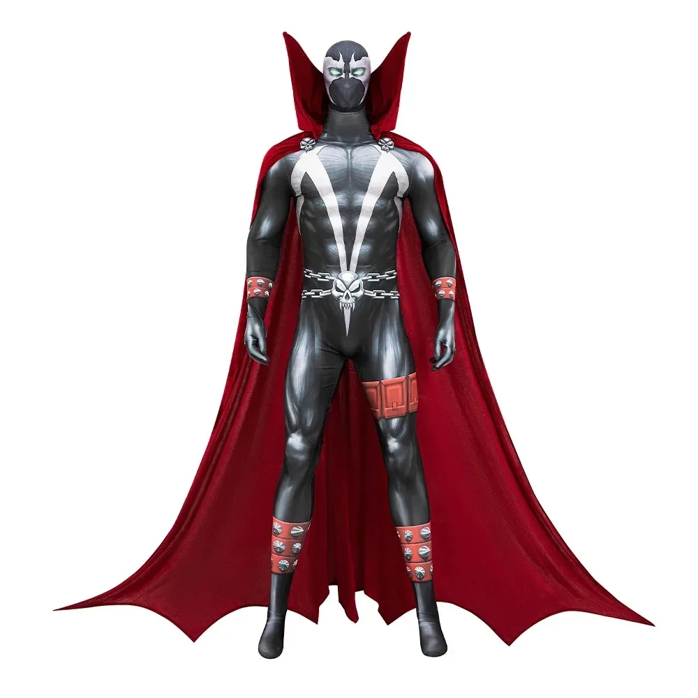 Adult Man Spawn Cosplay Costume Elastic 3D Printed Jumpsuit Cloak ...