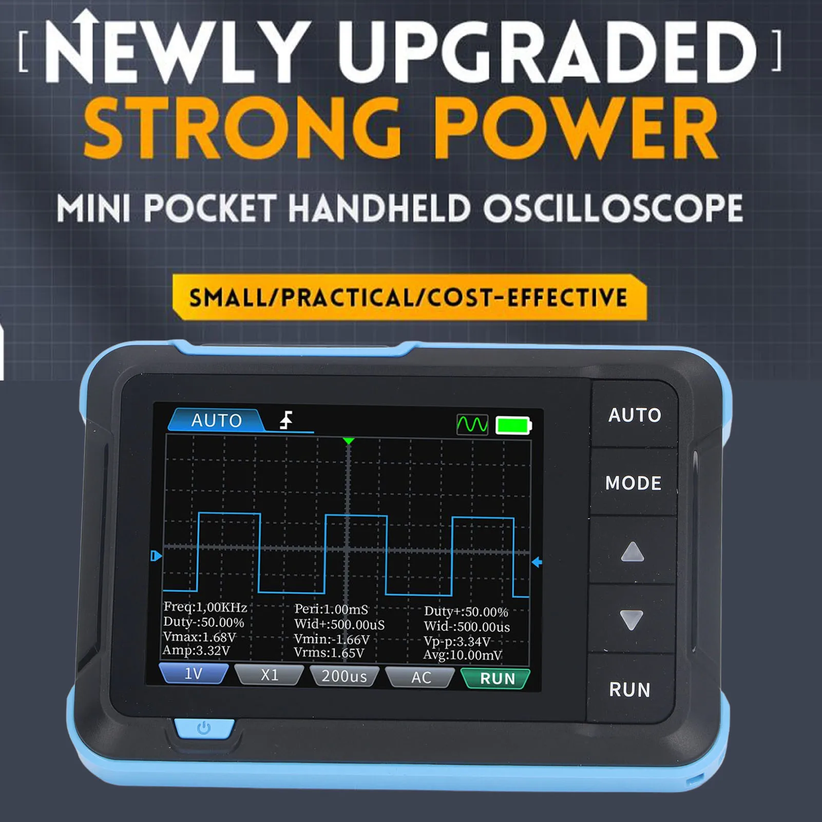 Small Oscilloscope Kit 1000mAh Battery 10X Probe Type C Data Interface ...