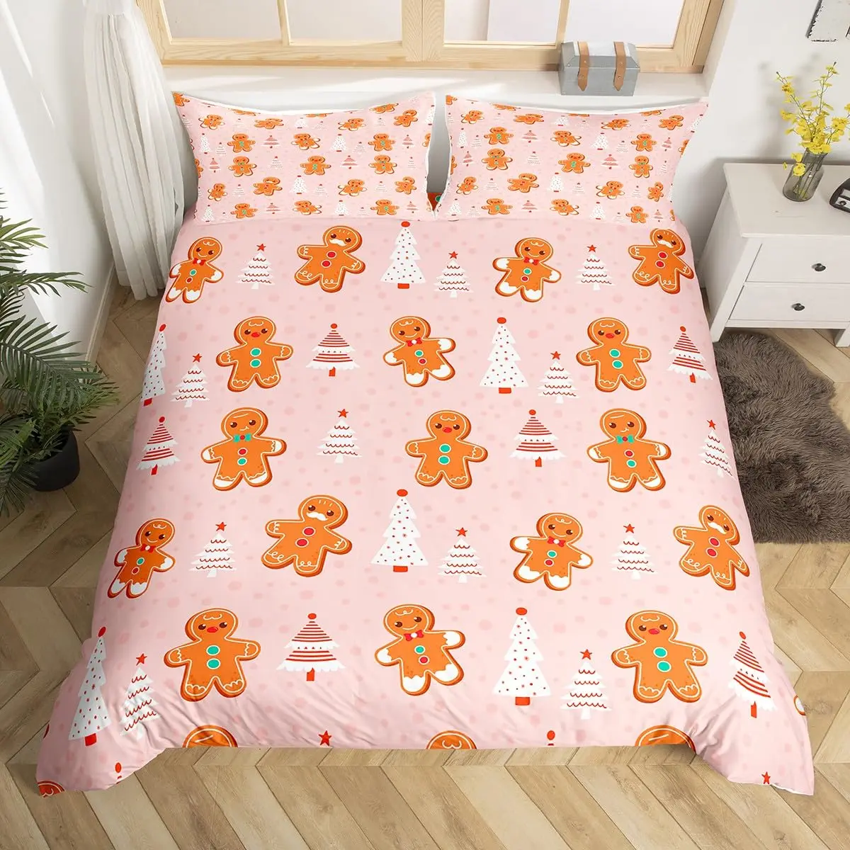 Gingerbread Man Xmas Theme Duvet Cover Christmas Comforter Cover ...
