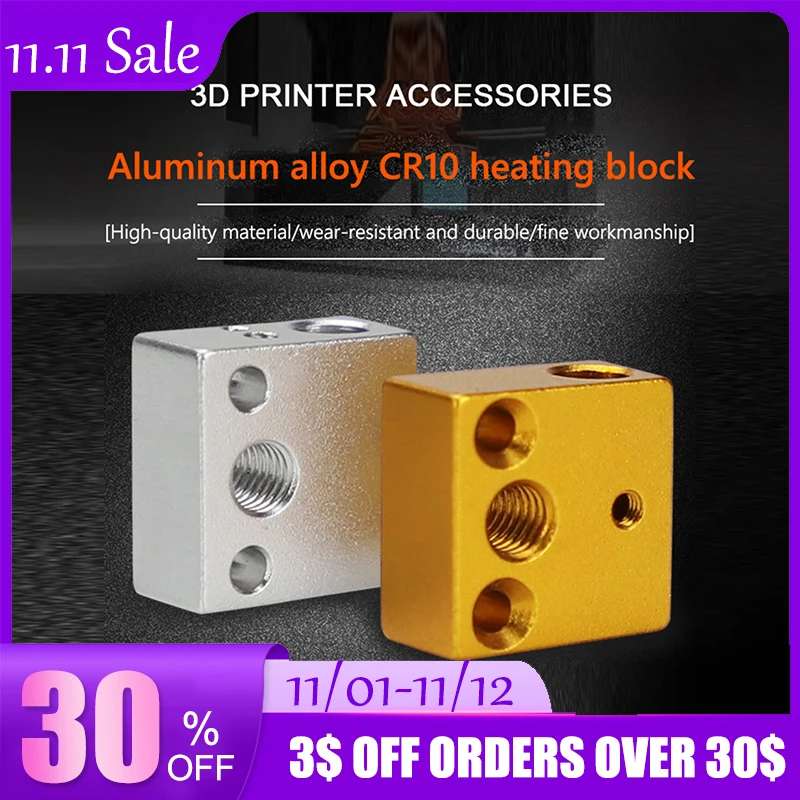 6pcs-3D-Printer-Parts-Hotend-Heating-Block-Aluminum-Alloy-Heater-Block ...