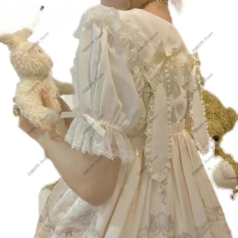 Lolita-Sweet-Petals-Ruffled-Lace-Inner-Shirt-Female-2024-Summer-New ...