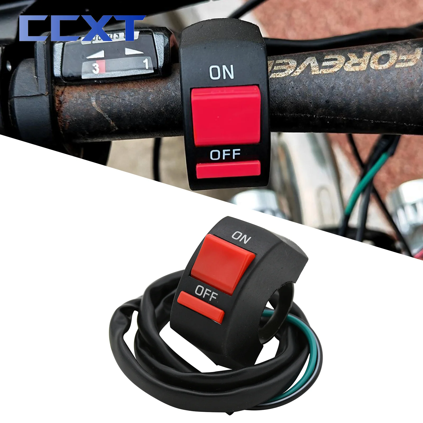 Motorcycle-22mm-Handlebar-Flameout-Warning-Light-Switch-ON-OFF-Button ...