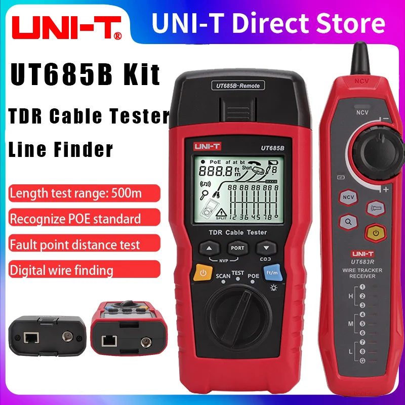 UNI-T UT685B Kit TDR Cable Tester POE Coaxial Network Line Finder ...